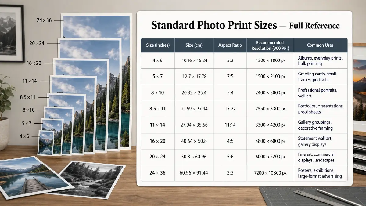 Standard Photo Sizes Guide: Frame, Ratio, Resolution, and More!
